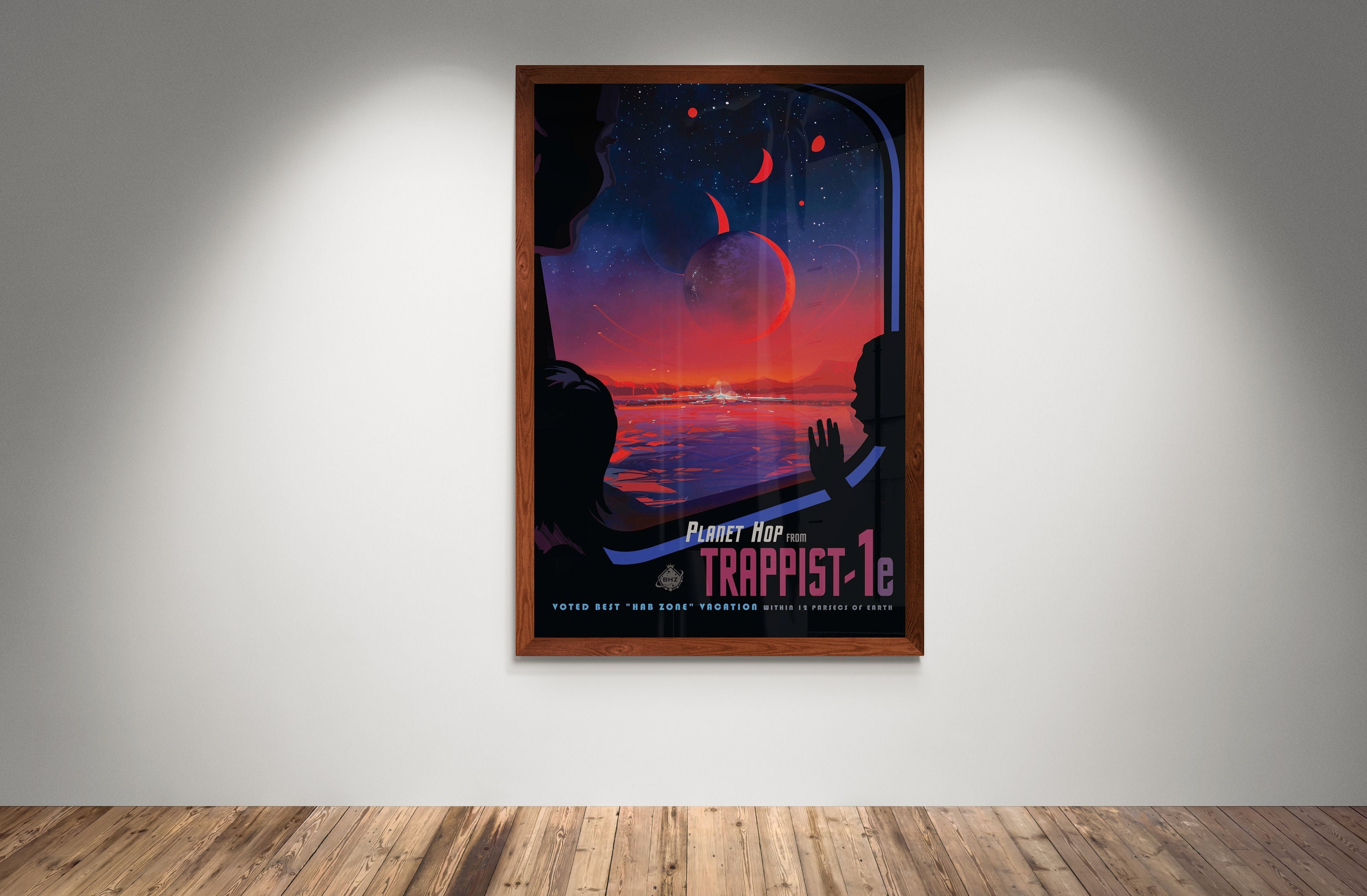 Trappist-1e JPL Travel Poster | Cosmic Cartoon Artwork | Exoplanet ...