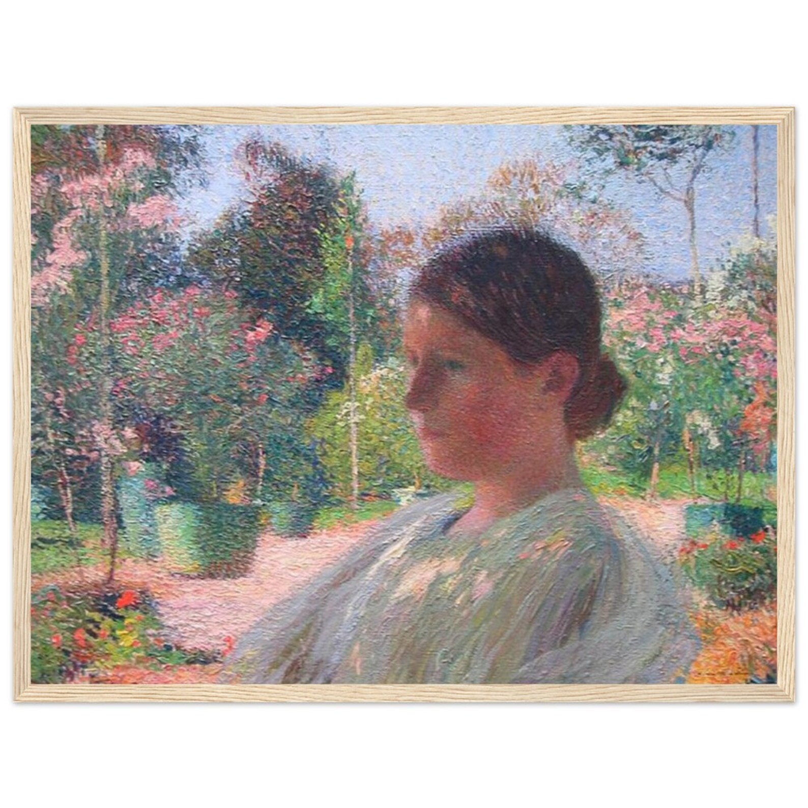 In the Garden | Henri Martin Divisionism Painting | Framed Wooden ...