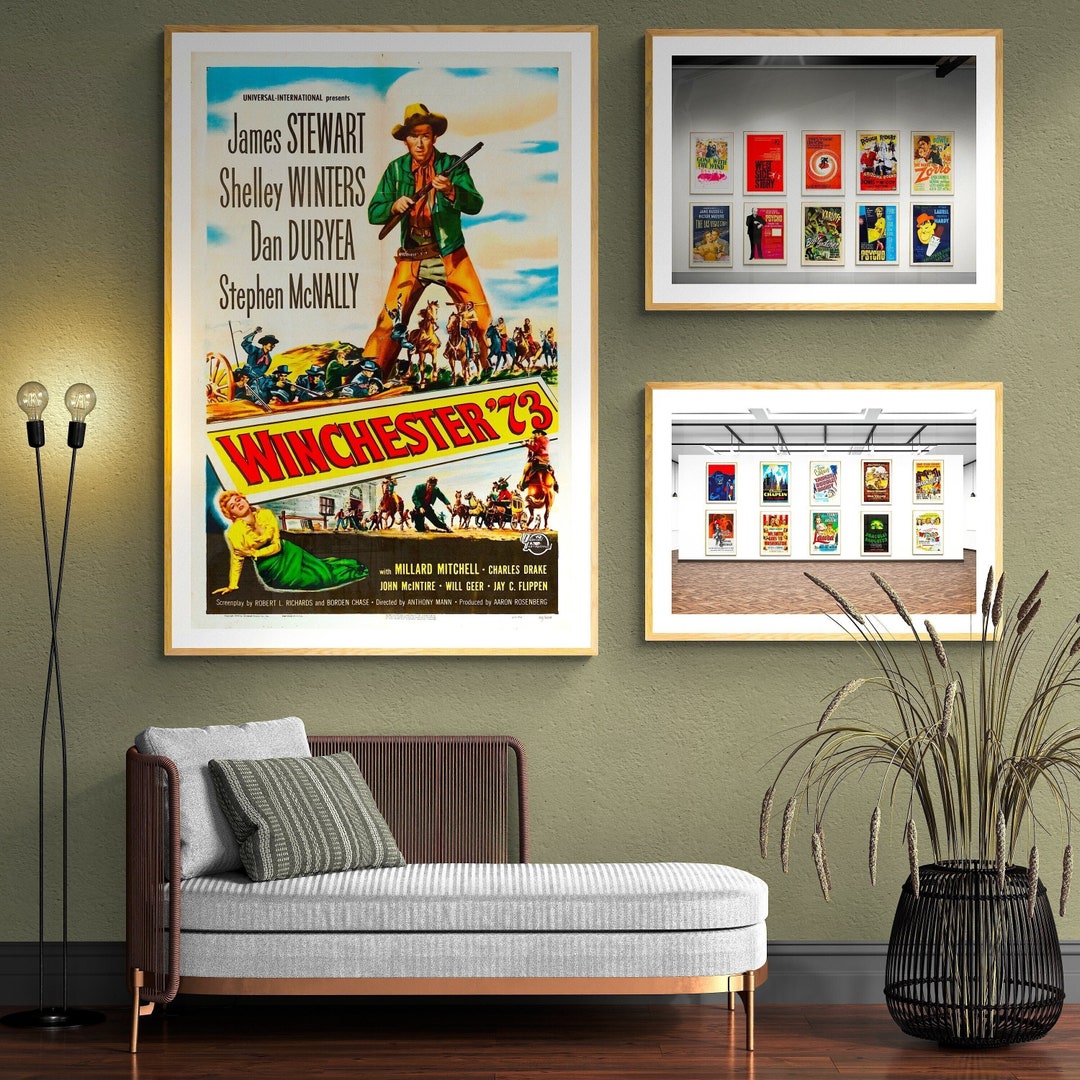 Winchester '73' James Stewart Poster Art | Vintage Movie Art | Cowboy ...