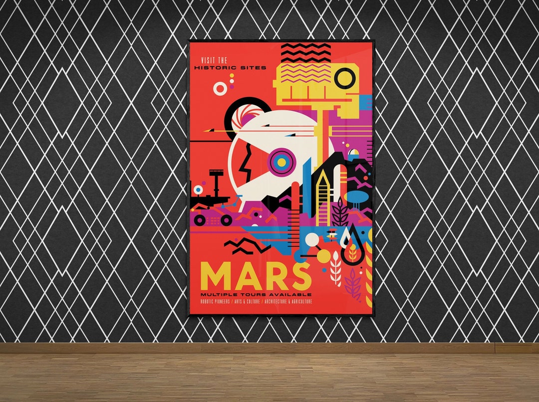 Mars - Vintage Poster for Future Space Travel | Explore the Red Planet ...