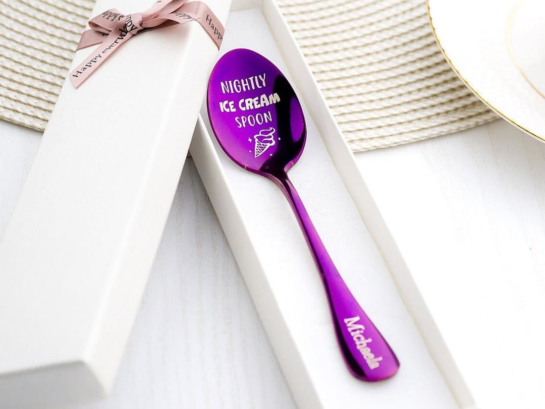 Ice Cream Spoon Gift With Name Teaspoon Engraved Ice Cream Lover Gift ...