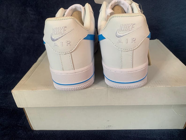 Custom Nike Air Force 1 - Light Blue, Gold, Purple Tick - UK Size 7 ...