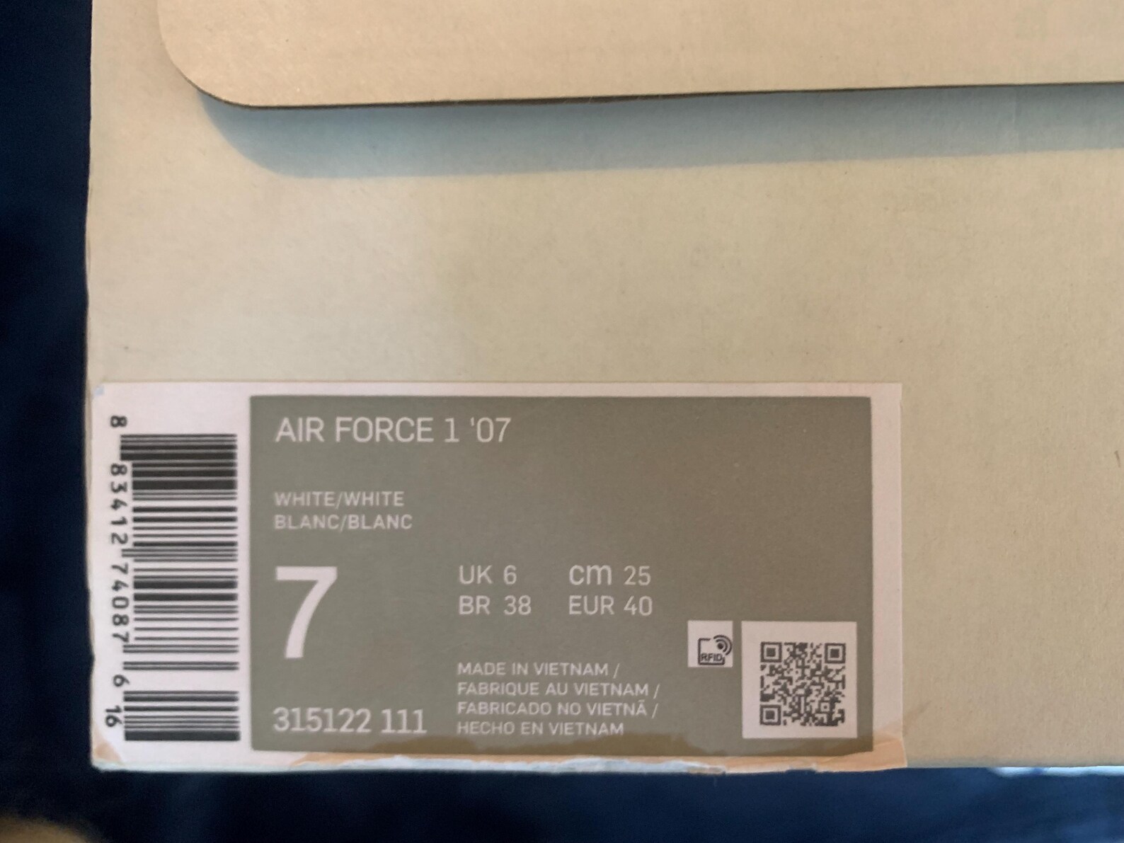 Custom Nike Air Force 1 - Navy Blue Tick - UK Size 6 Hand Painted AF1 ...
