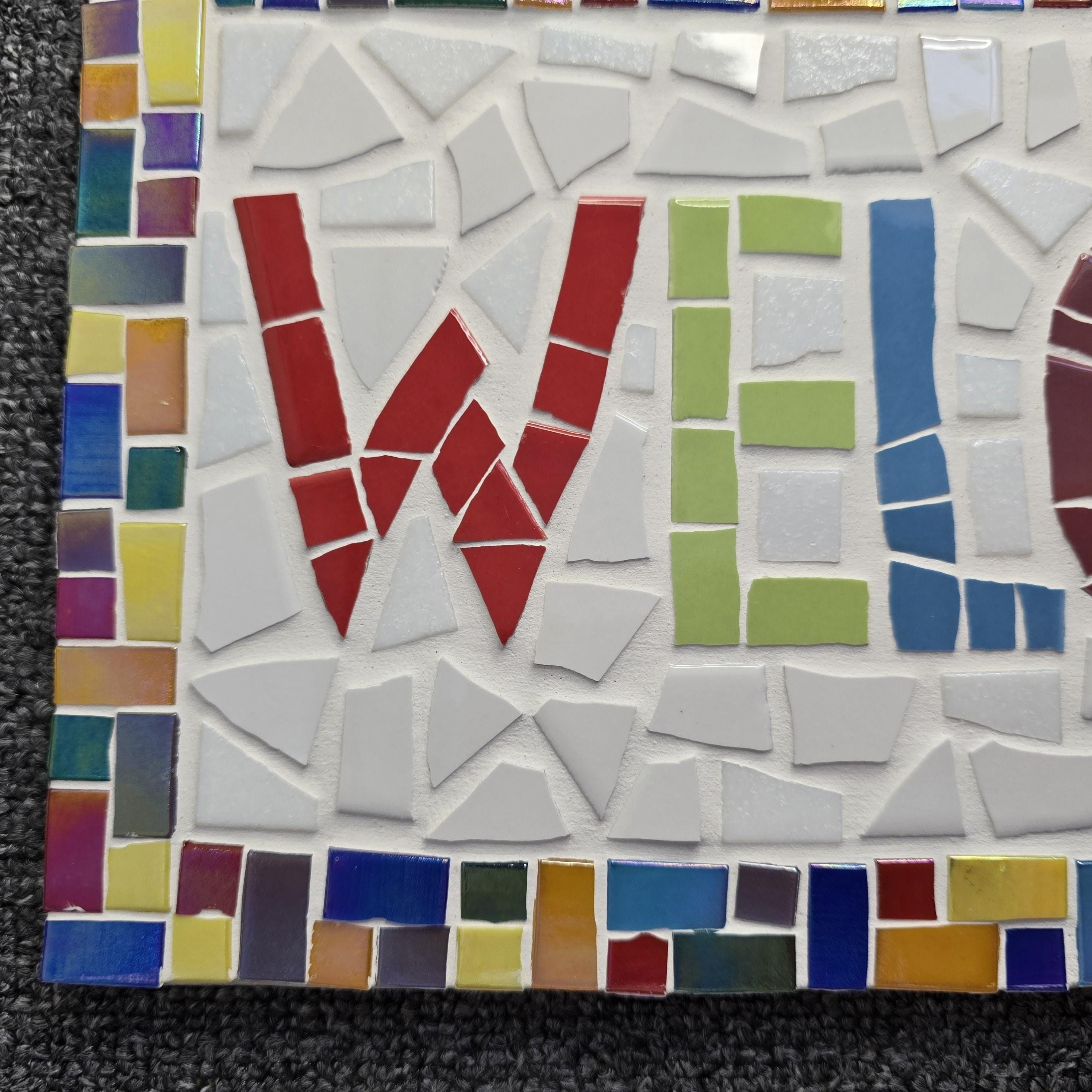 Handmade Mosaic WELCOME Sign | Colorful Front Door Decor | Gift Ideas ...