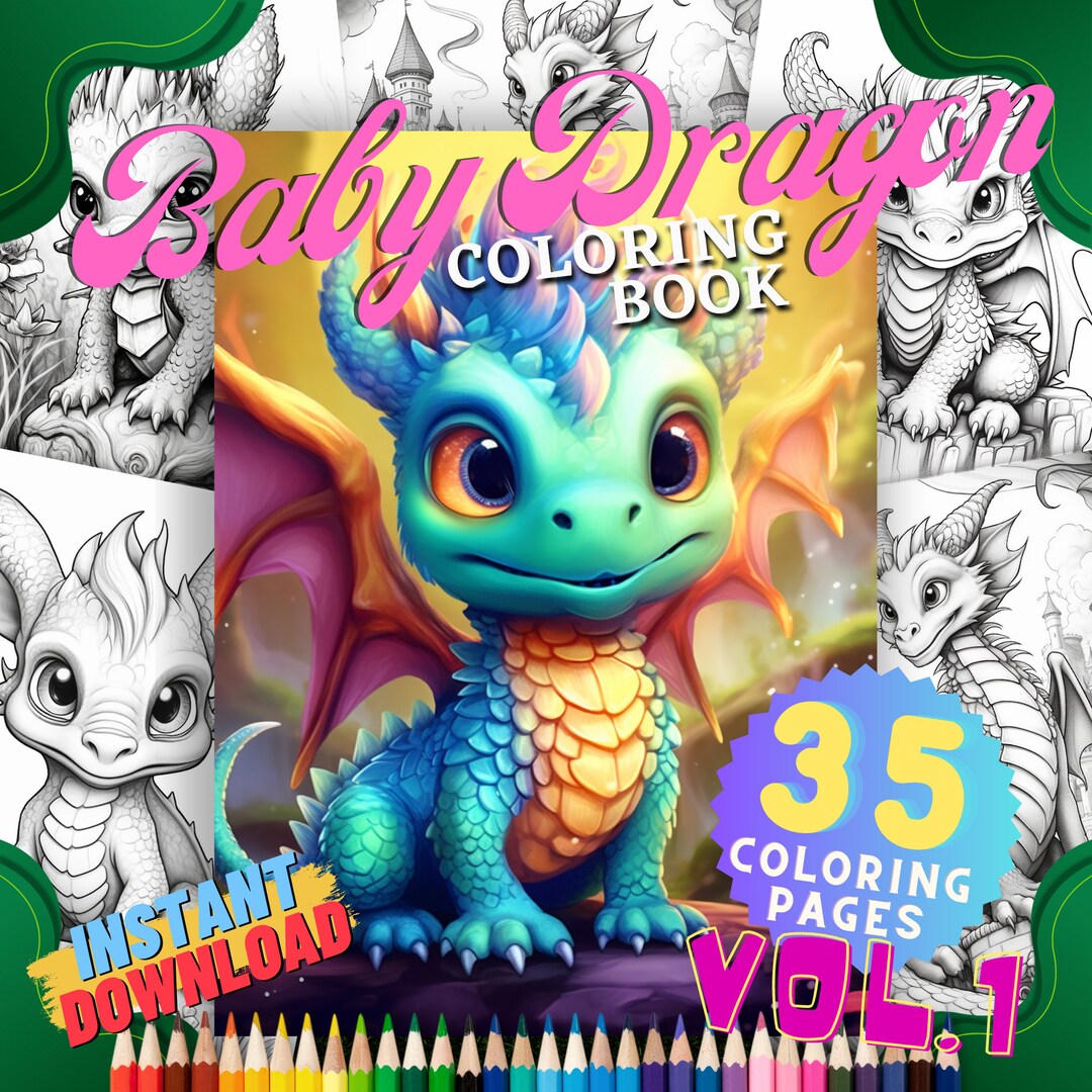 Baby Dragon Coloring Book Vol.1, for Adults & Kids - Manga Style ...
