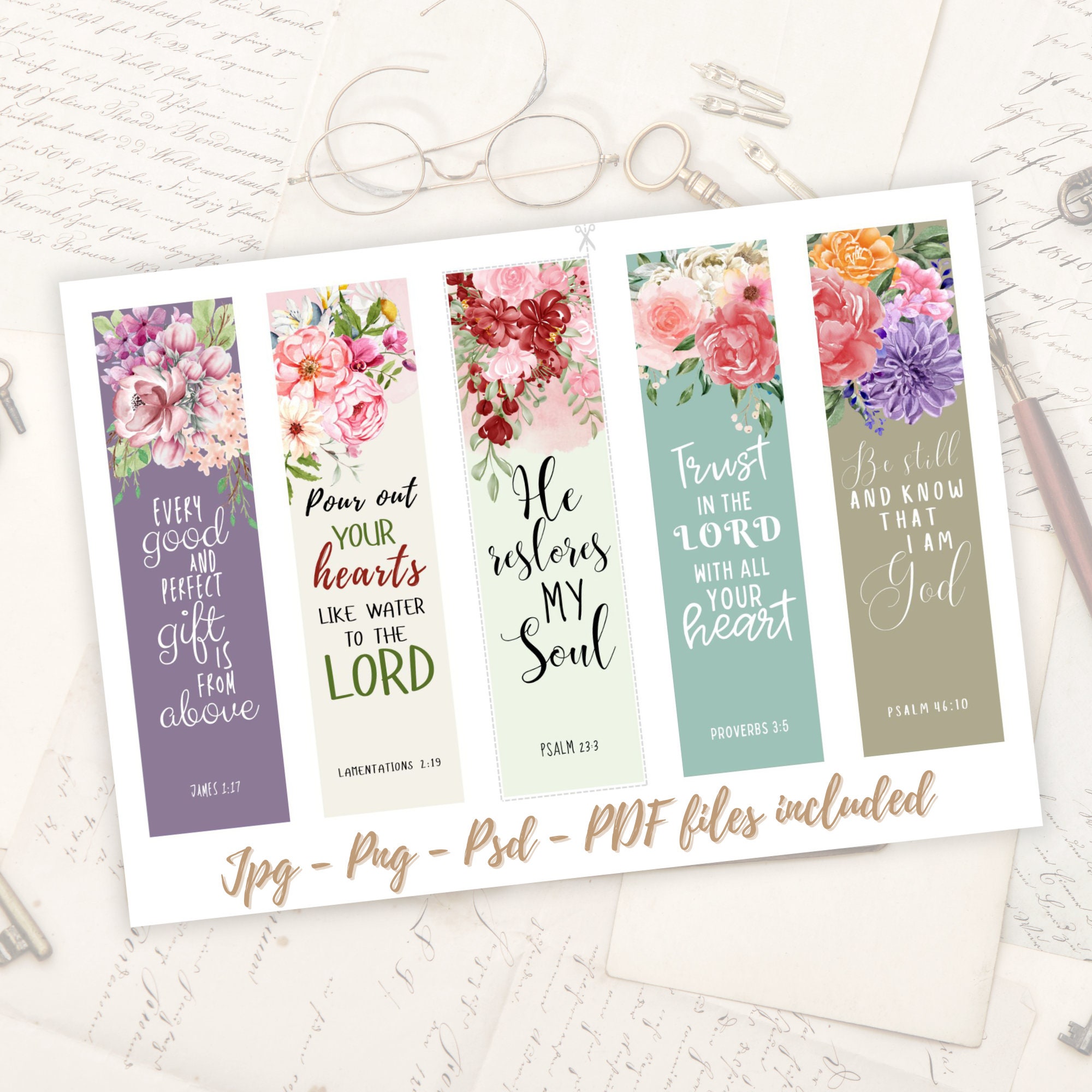 Printable Bible Verses Bookmarks N.2 , Instant Digital Download for ...