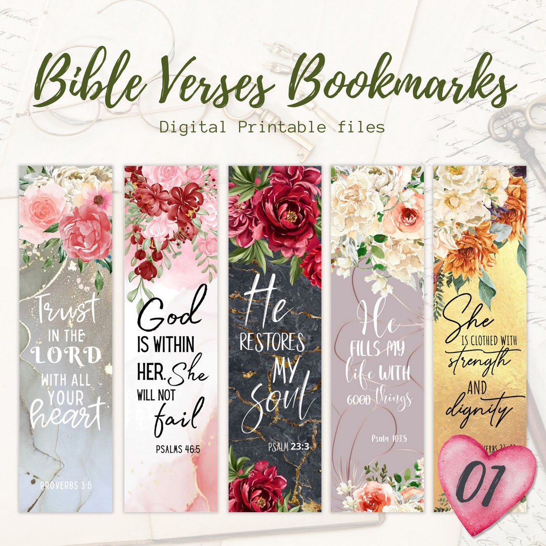 Printable Bible Verses Bookmarks N.1 , Instant Digital Download for ...