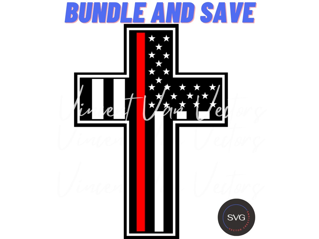 Cross Flag Svg Firefighter Flag SVG Fireman Vector - Etsy