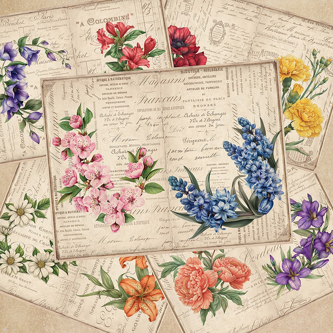 Spring Flowers Junk Journal, Printable Journal, Spring, Flowers ...