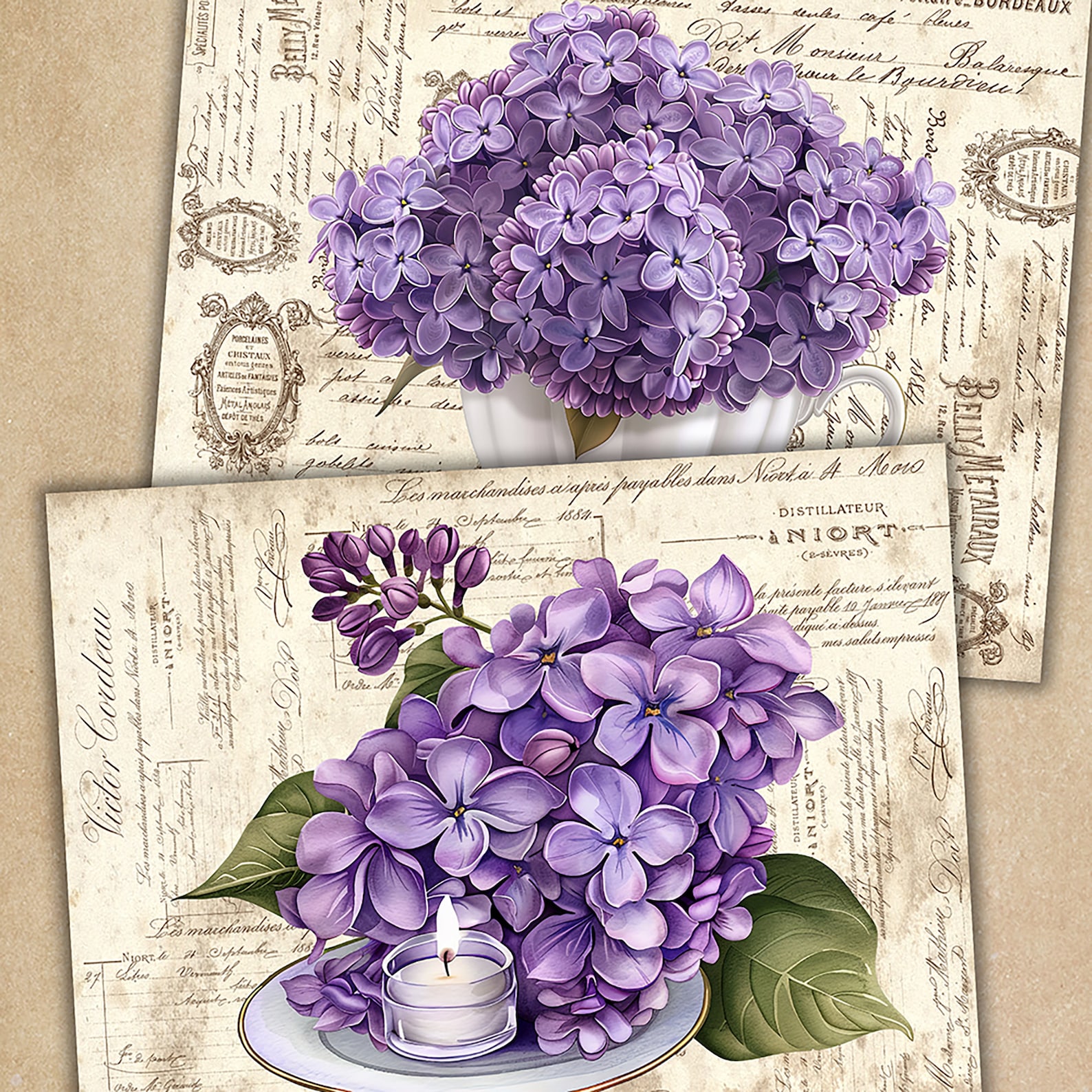 Lilac Collage Junk Journal Pages, Printable Journal, Spring, Garden ...