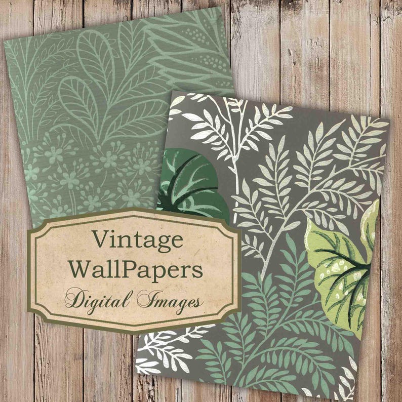 Vintage Wallpapers, Printable Journal, Green Papers, Printable Papers ...