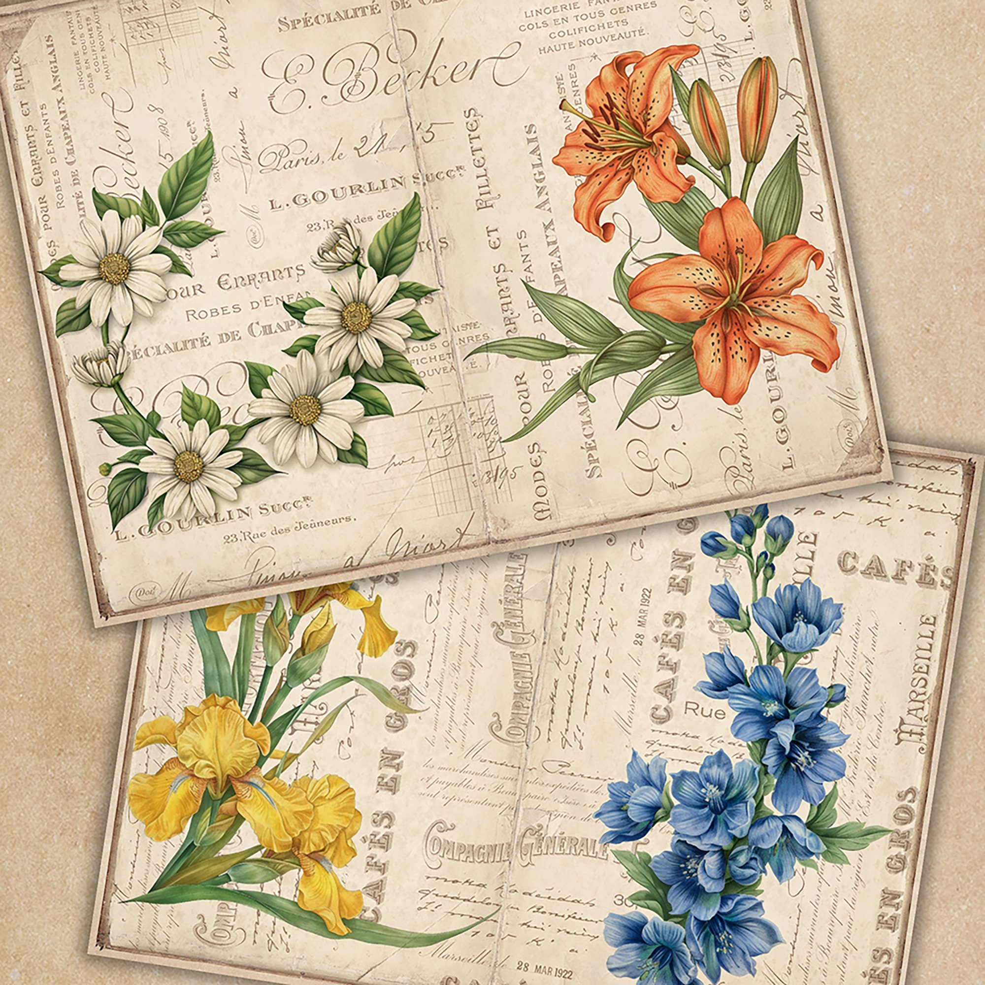 Spring Flowers Junk Journal, Printable Journal, Spring, Flowers ...