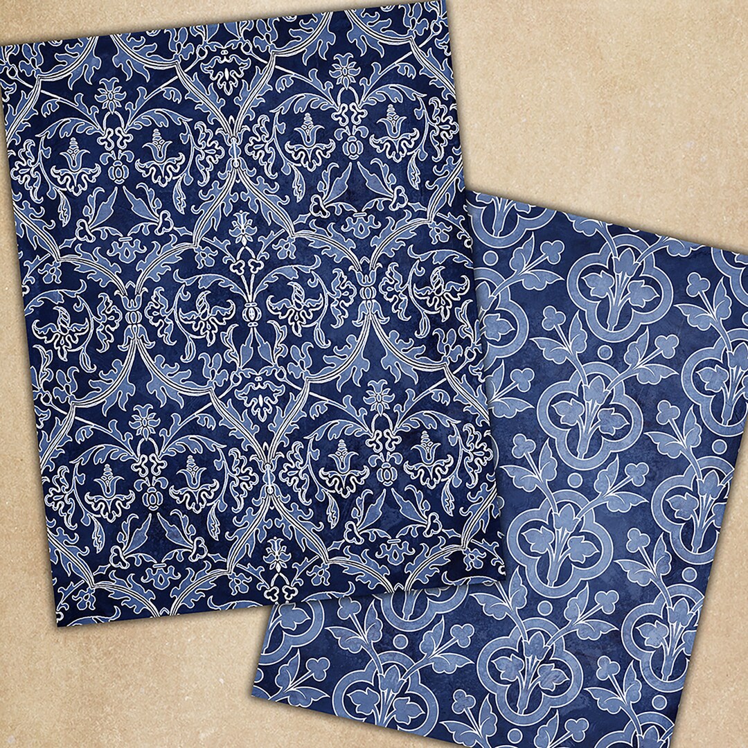 Indigo Papers, Printable Journal, Blue Papers, Indigo Inspired ...