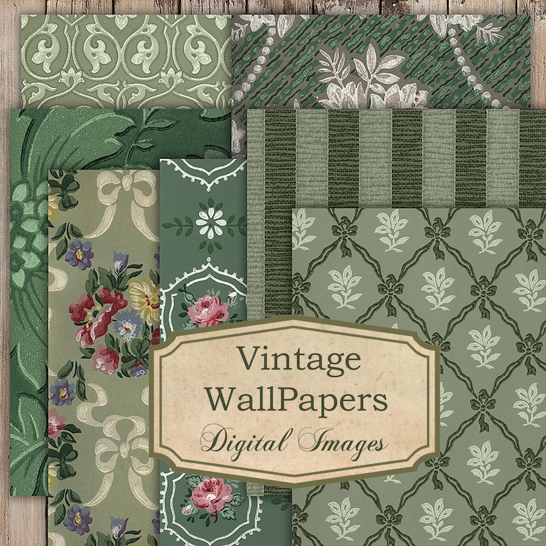 Vintage Wallpapers, Printable Journal, Green Papers, Printable Papers ...