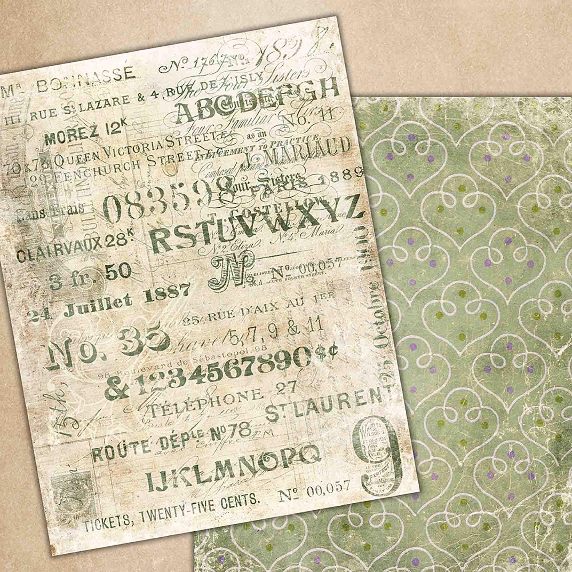 Sage Green Papers, Printable Journal, Collage Papers, Printable Papers ...