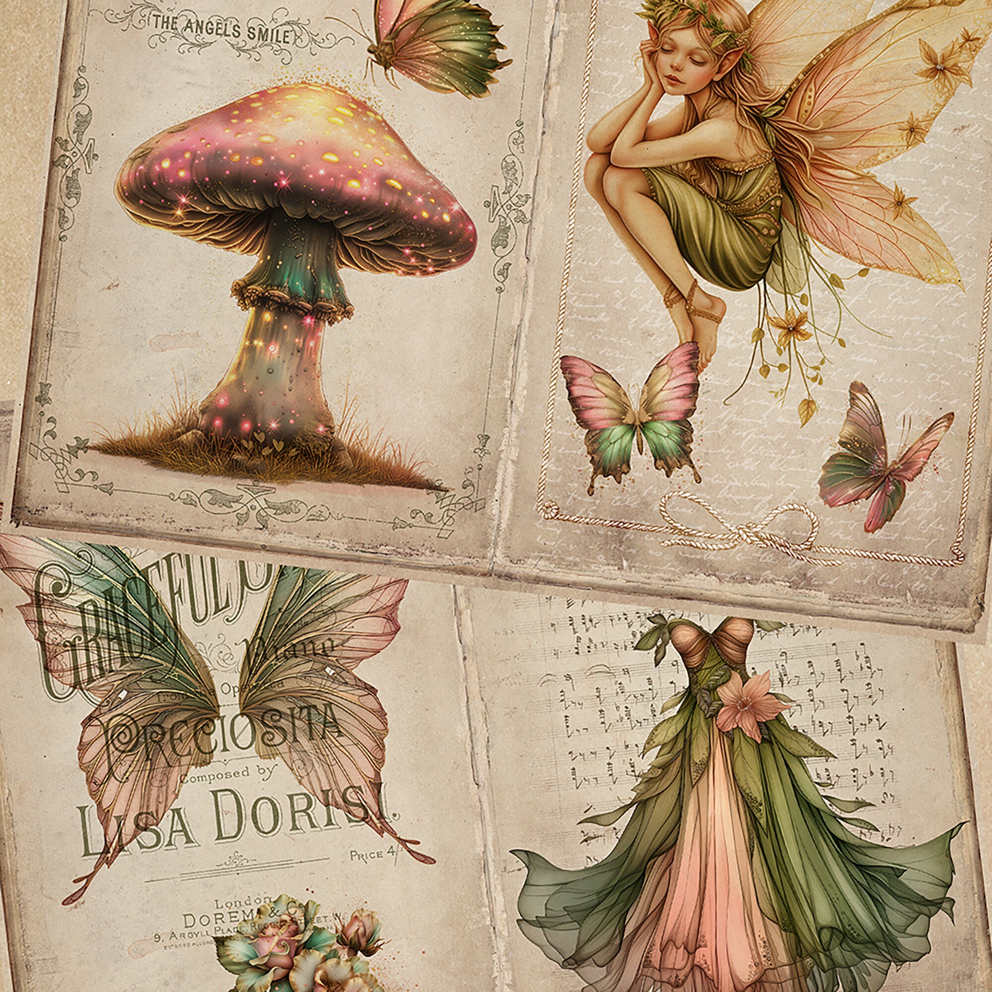 Green Fairy Junk Journal Pages, Magic Fairy, Printable Journal, Fairy ...