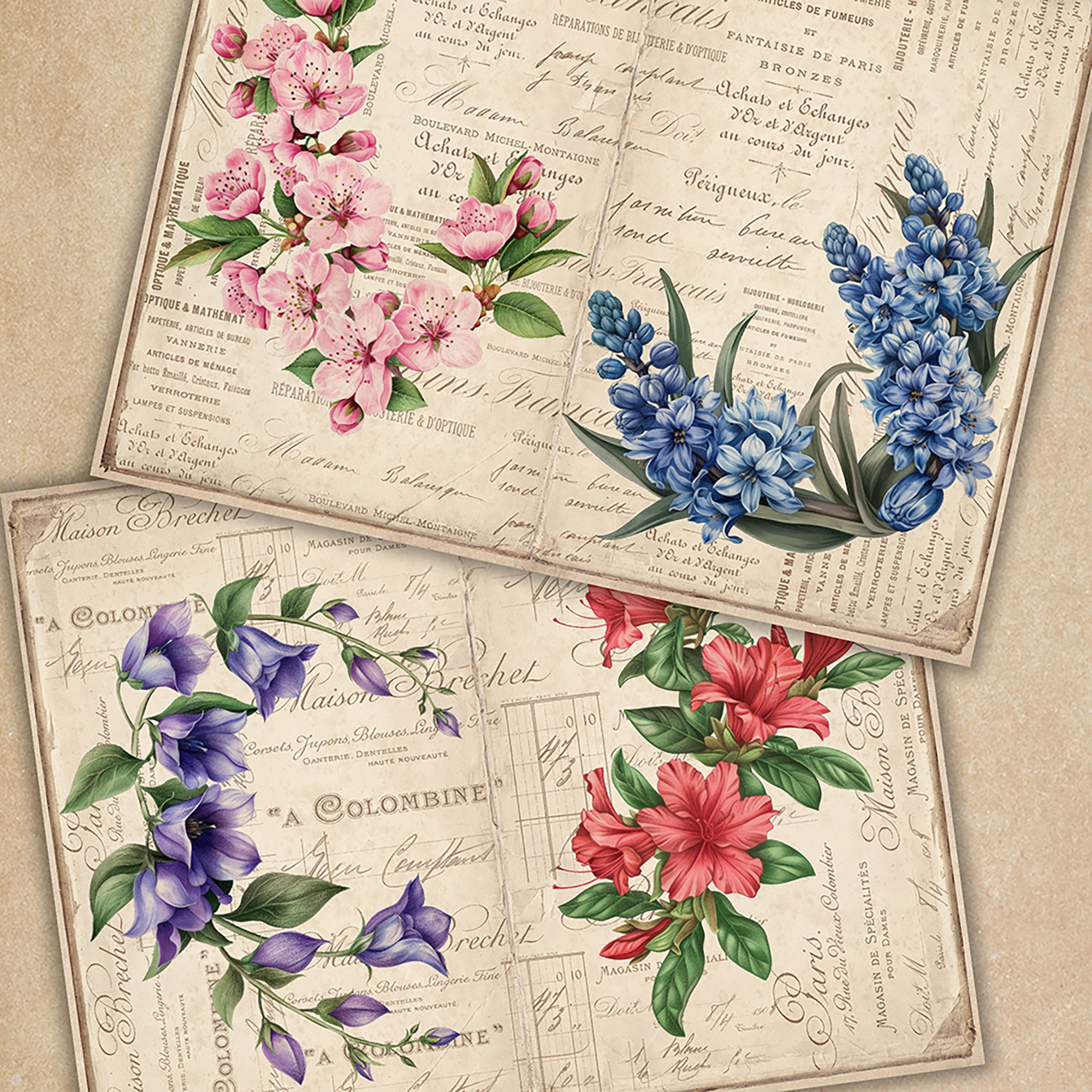 Spring Flowers Junk Journal, Printable Journal, Spring, Flowers ...