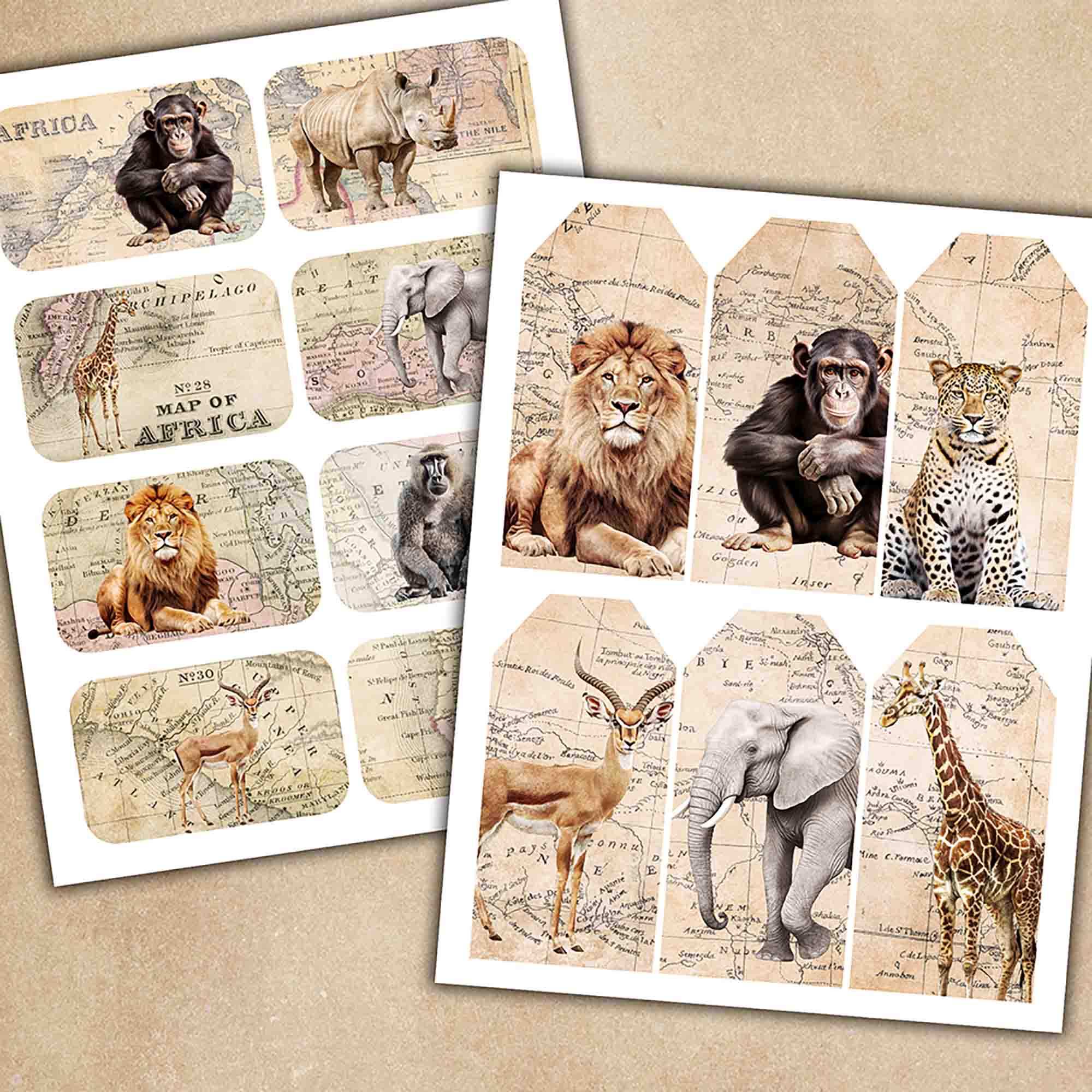 Safari Adventure ADD ON Kit, Junk Journal, African Safari Animals ...
