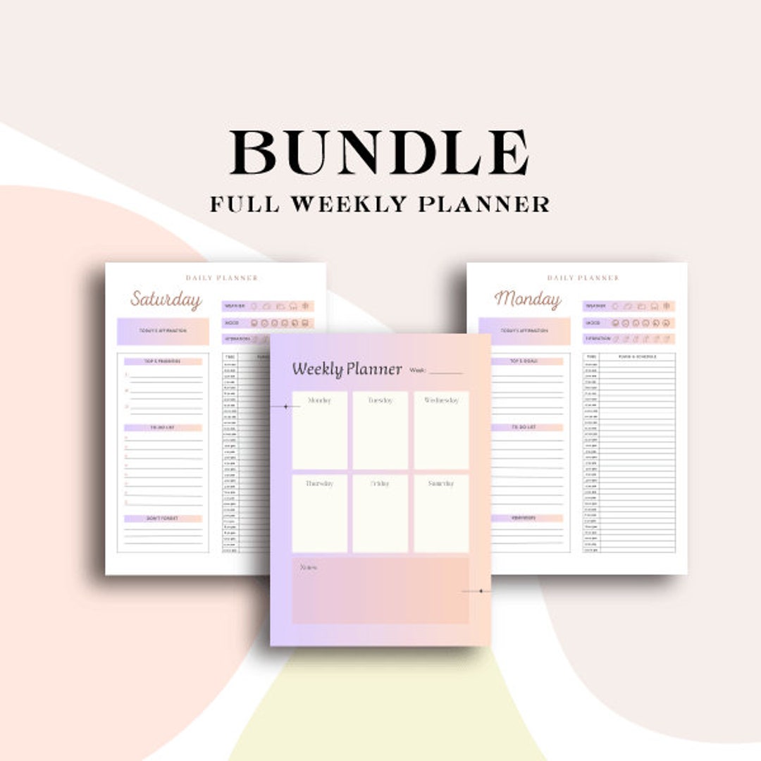 Daily Planner | Weekly Planner | Printable | Minimalist Aesthetic ...