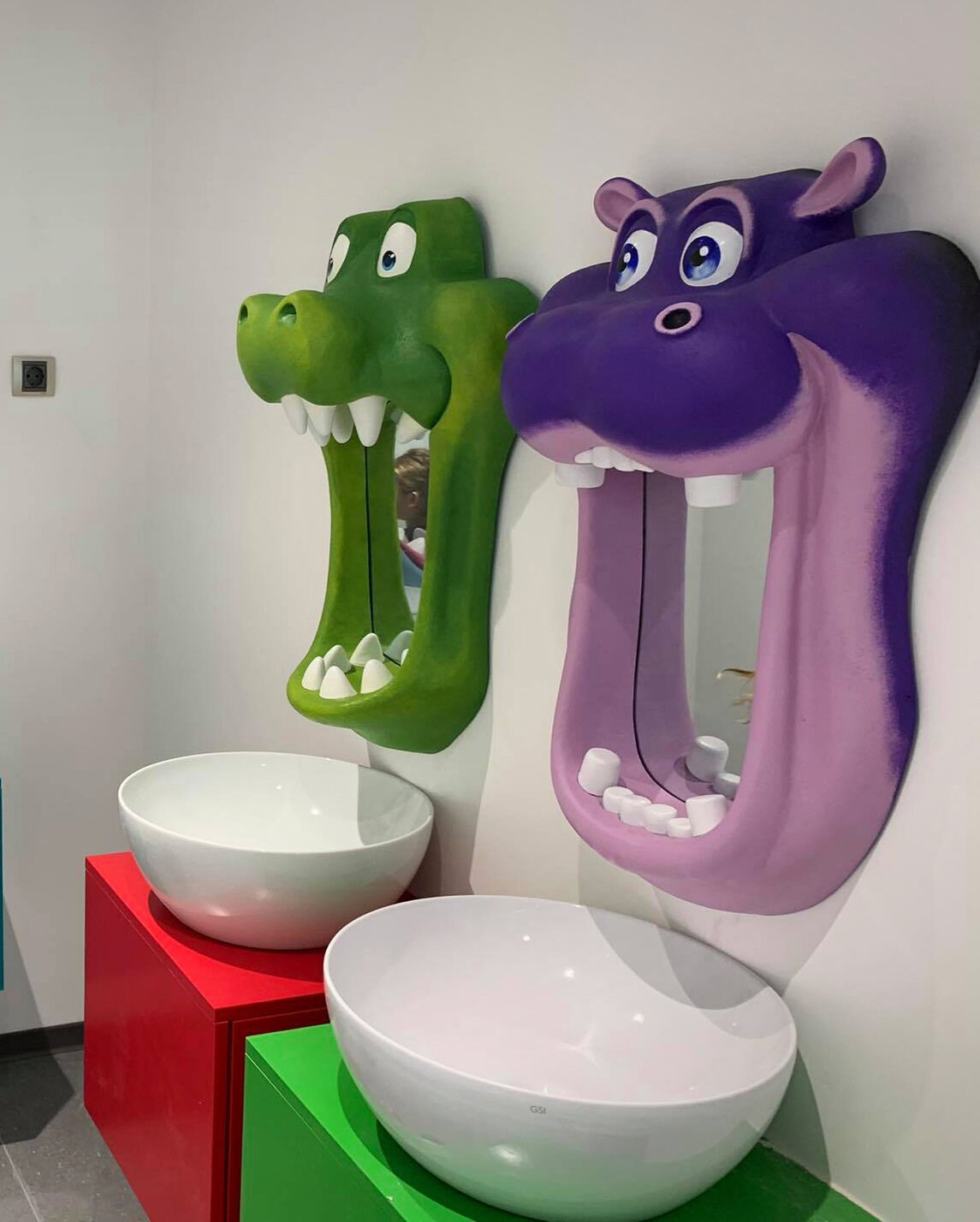 Safari Animal, Handmade Custom Kids Mirror, Kids Room Jungle, Crocodile ...