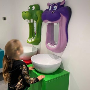 Safari Animal, Handmade Custom Kids Mirror, Kids Room Jungle, Crocodile ...