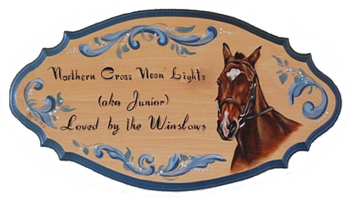 Personalized Horse Stall Sign, Horse Portrait on Scalloped Horse Name ...