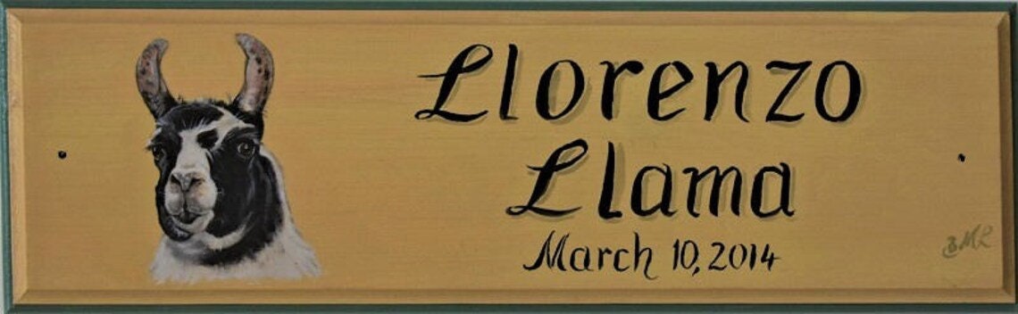 Donkey Stall Signs Lama Stall Plaque With Portrait Painting - Etsy