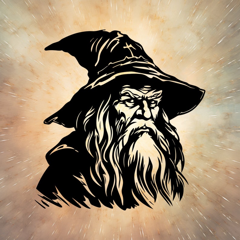 Old Wizard SVG Bundle Fantasy Stencil Commercial Use Vector Graphics ...