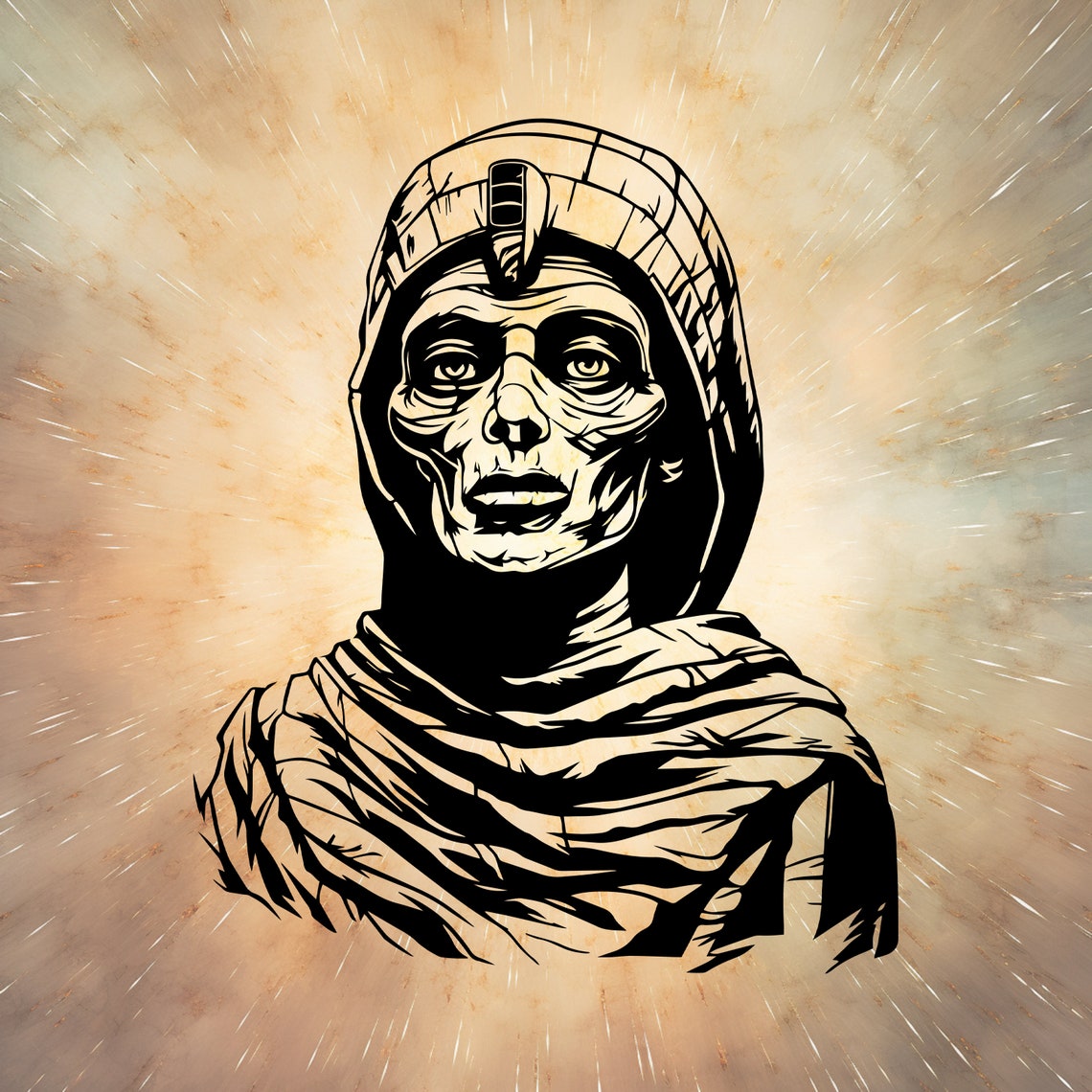 Egyptian Mummy SVG Halloween Stencil Commercial Use Vector Graphics SVG ...