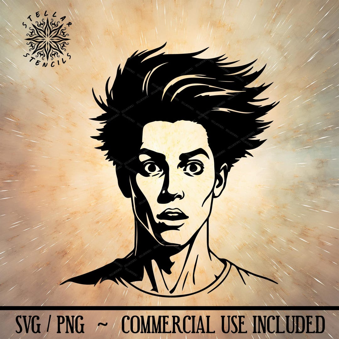 Person in Shock SVG and PNG Caricature Cricut Stencil Commercial Use ...