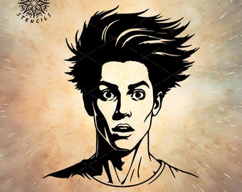 Grumpy Old Man SVG and PNG Caricature Head Cricut Stencil Commercial ...