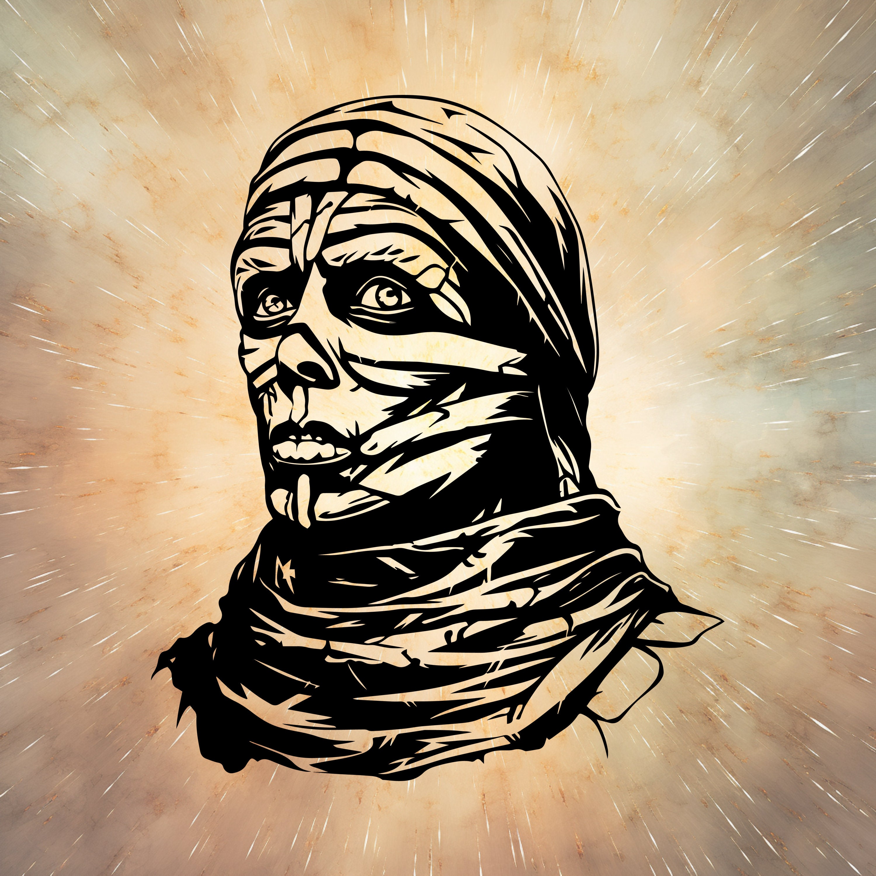 Egyptian Mummy SVG Halloween Stencil Commercial Use Vector Graphics SVG ...