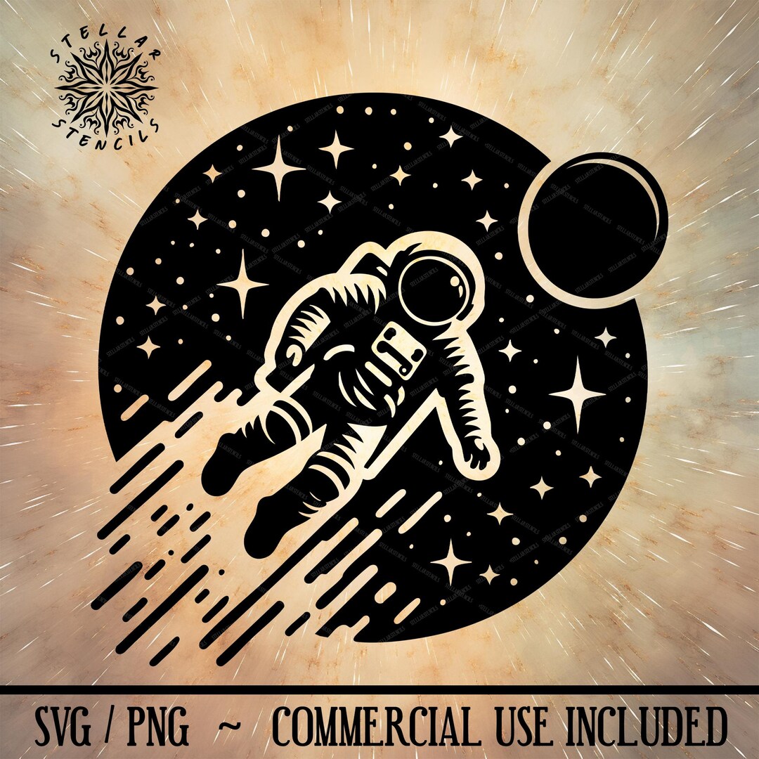 Spaceman Moonwalk SVG and PNG Astronaut Cricut Stencil Commercial Use ...