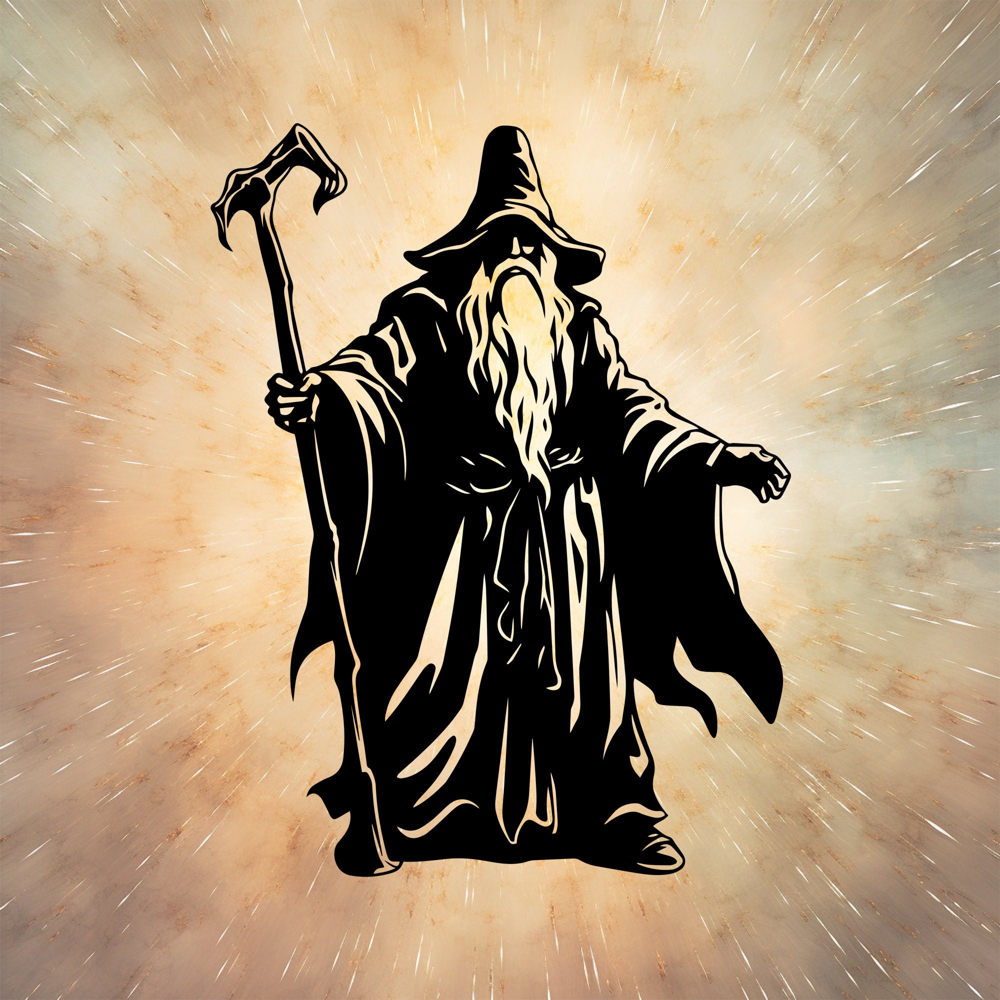 Old Wizard SVG Bundle Fantasy Stencil Commercial Use Vector Graphics ...