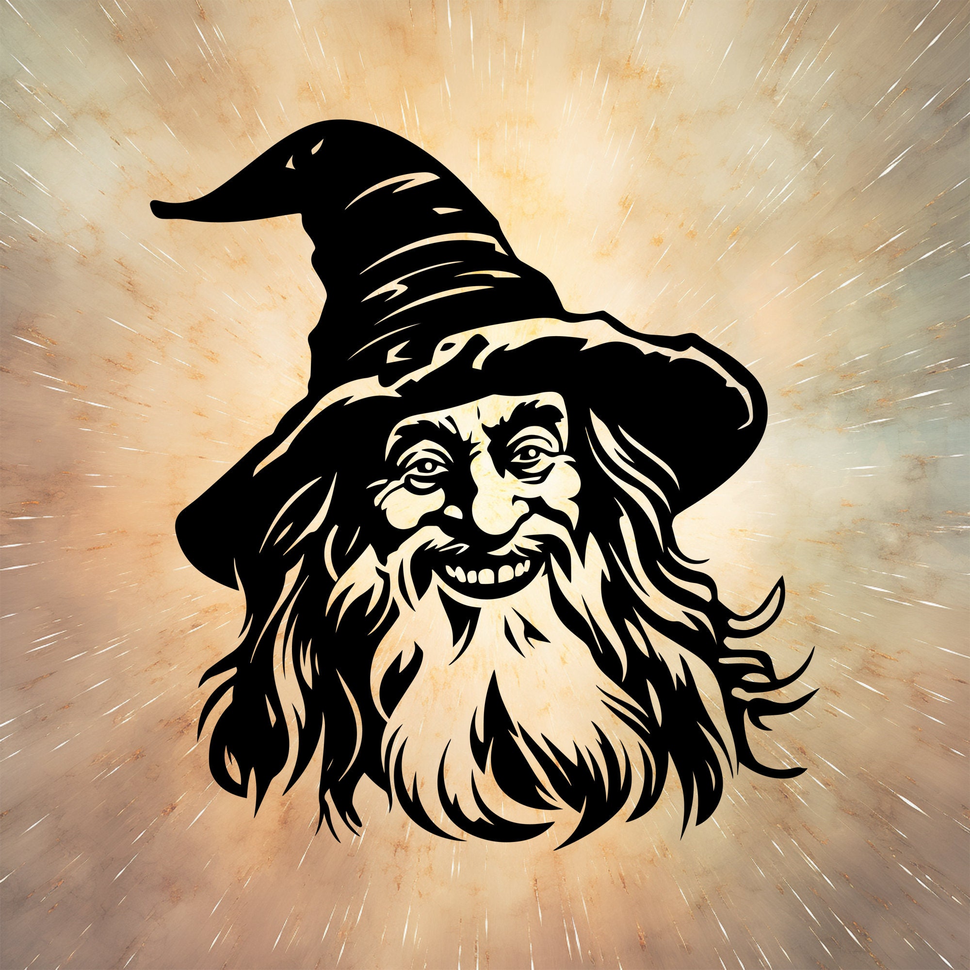Old Wizard SVG Bundle Fantasy Stencil Commercial Use Vector Graphics ...