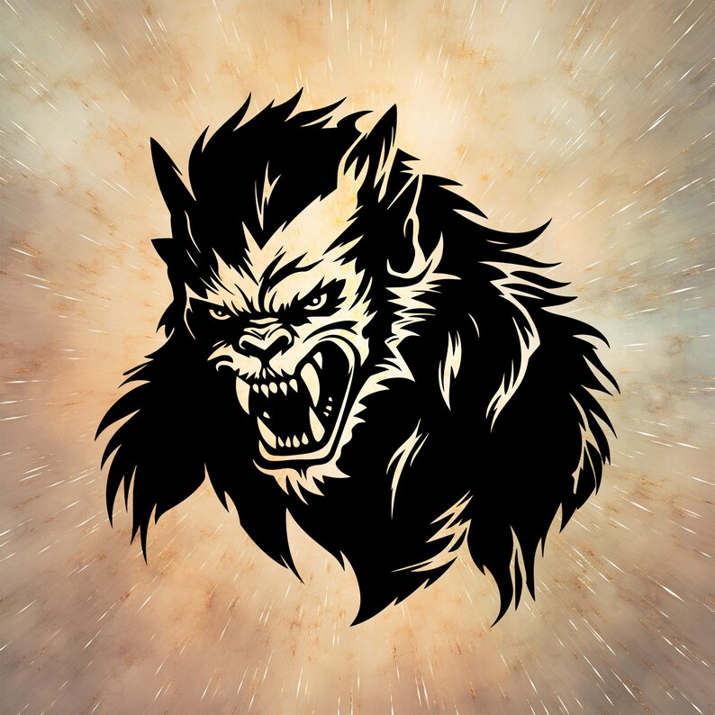 Werewolf SVG Bundle Halloween Stencil Commercial Use Vector Graphics ...