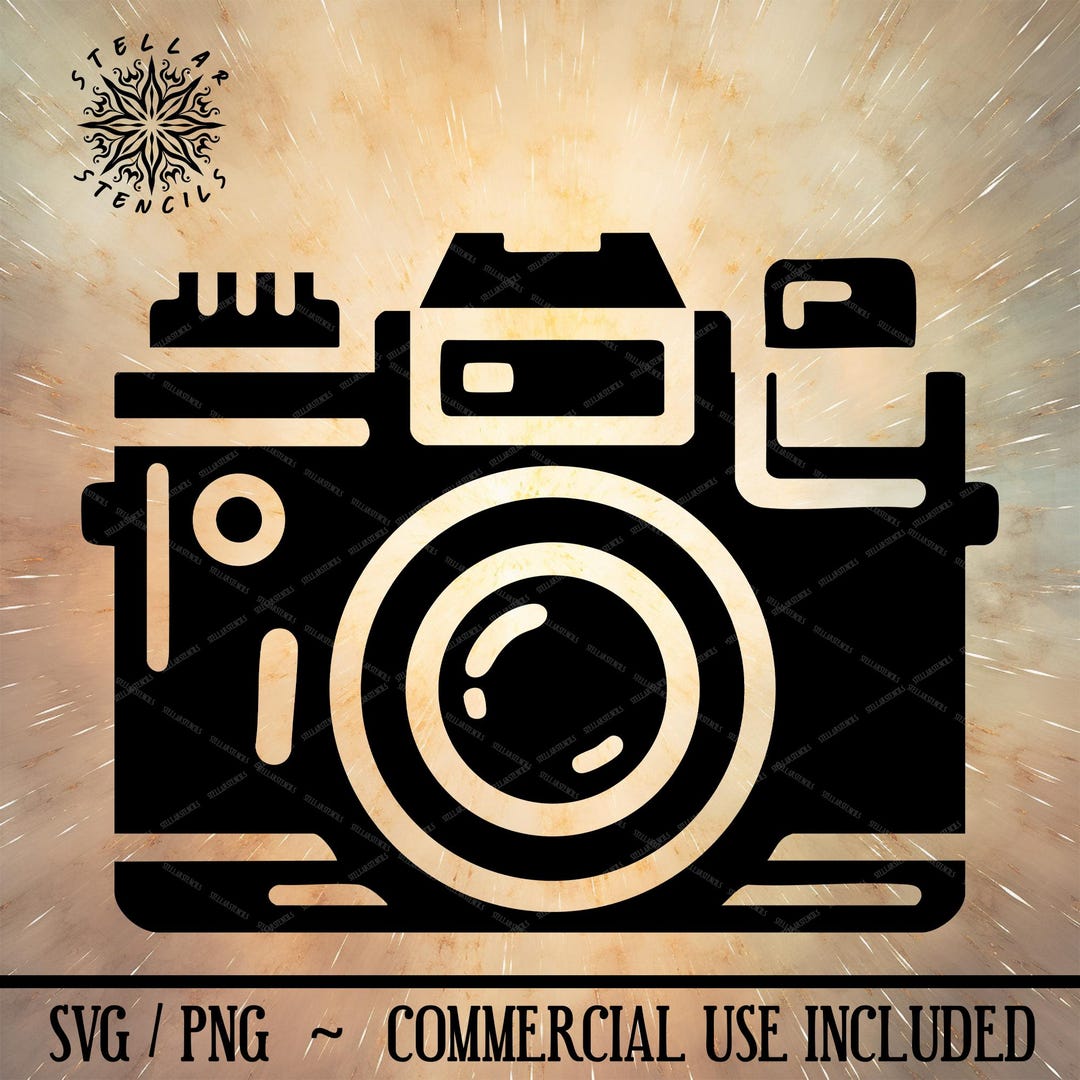 Digital Camera SVG and PNG Vintage Cricut Stencil Commercial Use Vector ...
