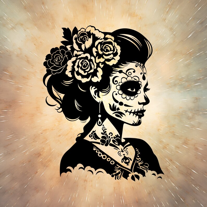 La Catrina SVG Bundle Day of the Dead Stencil Commercial Use Vector ...