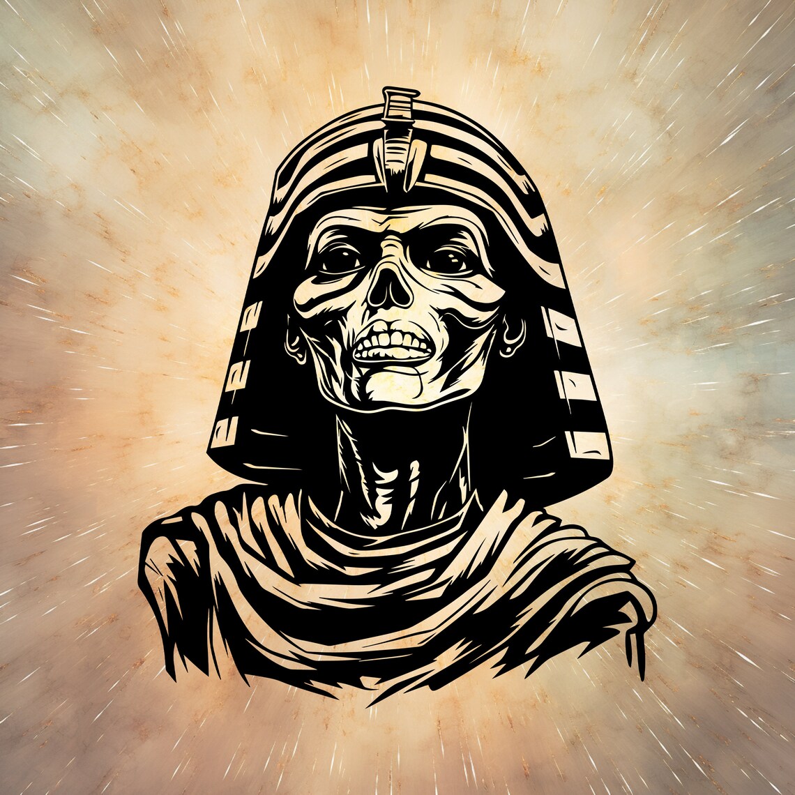 Egyptian Mummy SVG Halloween Stencil Commercial Use Vector Graphics SVG ...