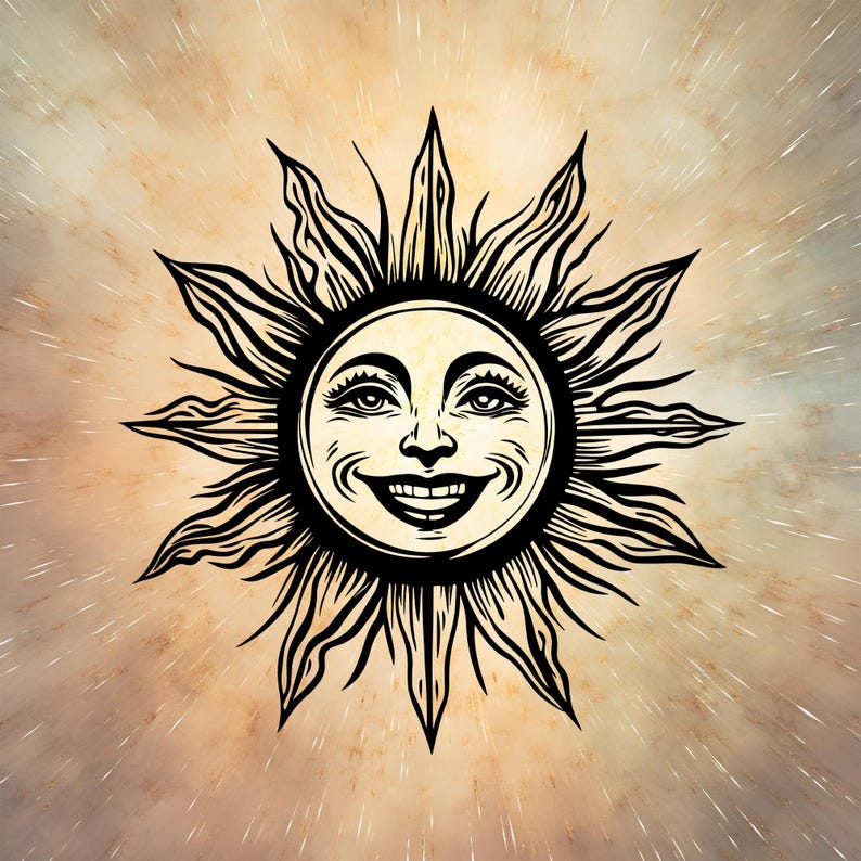 Sun of May SVG Bundle Sun With Face Stencil Commercial Use Vector ...
