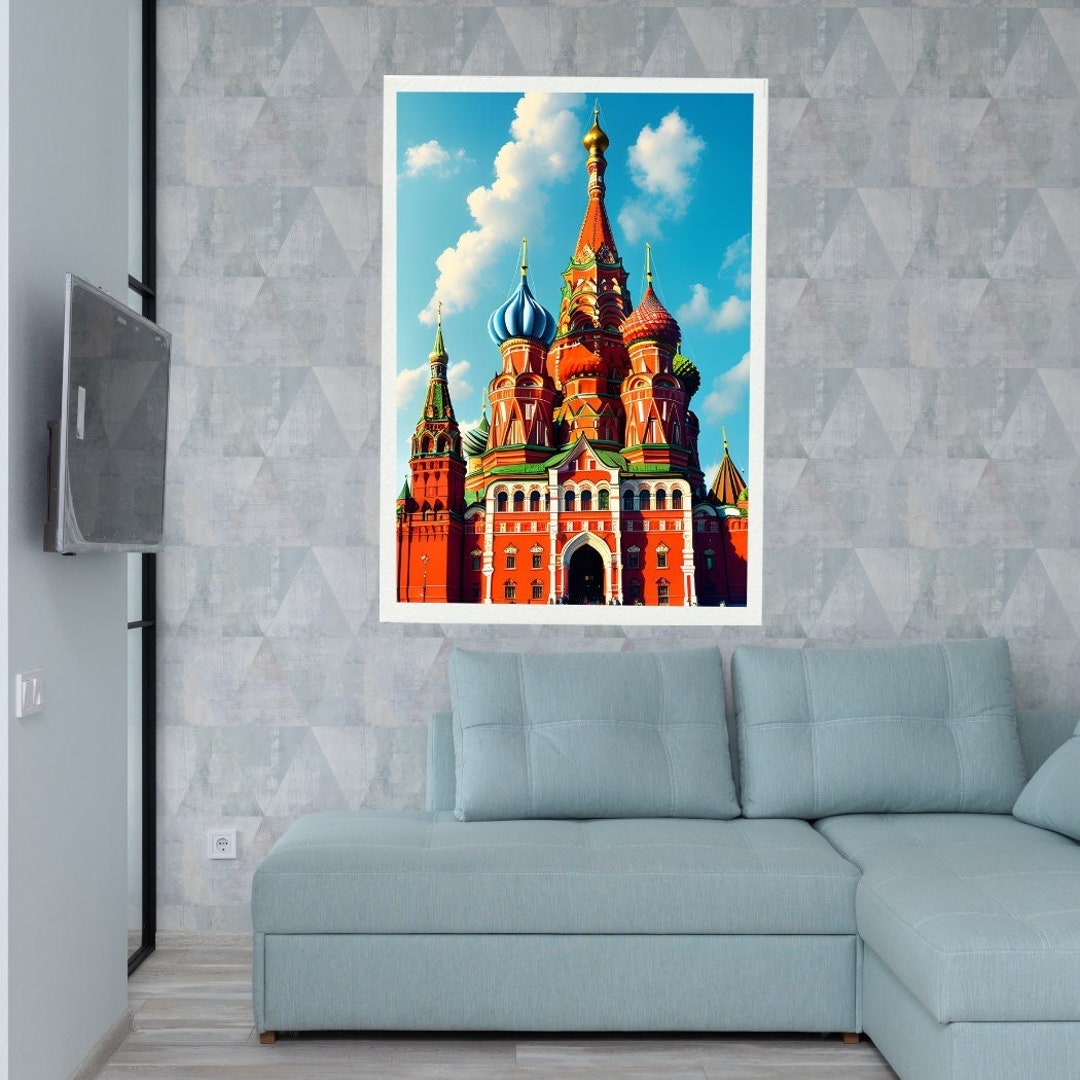 Russian Heritage: Moscow's Red Square Wall Decor - Etsy