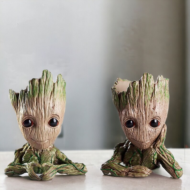 Baby Groot Planter Pot, Tree Man Figurine Flowerpot, Mini Desk Planter ...