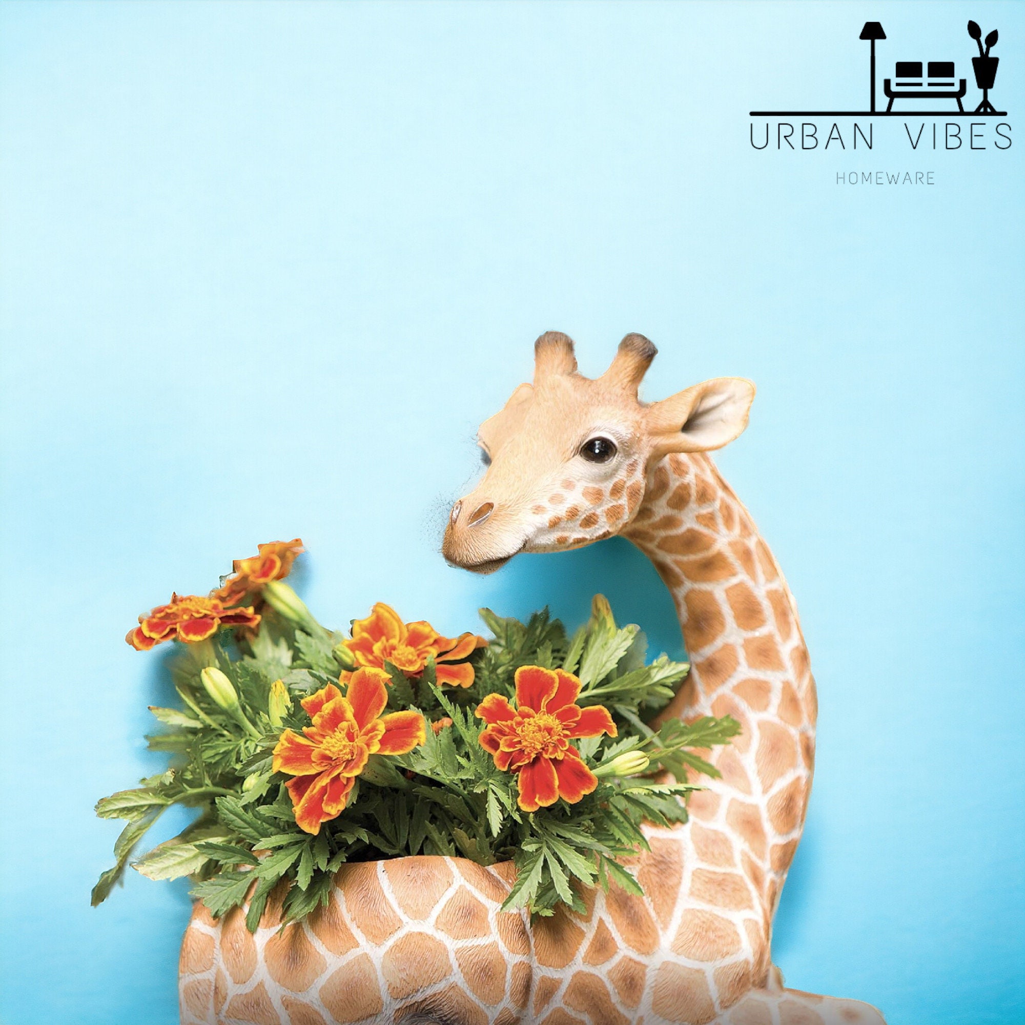 Adorable Giraffe Plant Pot, Safari Animal Figurine Planter, Giraffe Air ...