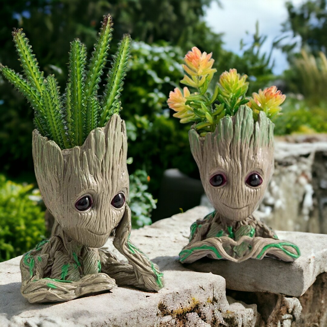Baby Groot Planter Pot, Tree Man Figurine Flowerpot, Mini Desk Planter ...