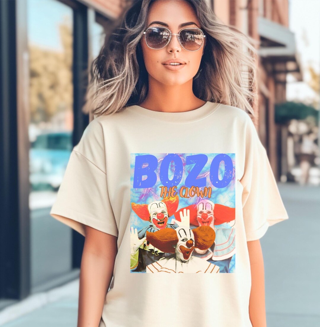 Funny Bozo the Clown Unisex Tee, Circus Theme T-shirt for Adults, Men ...