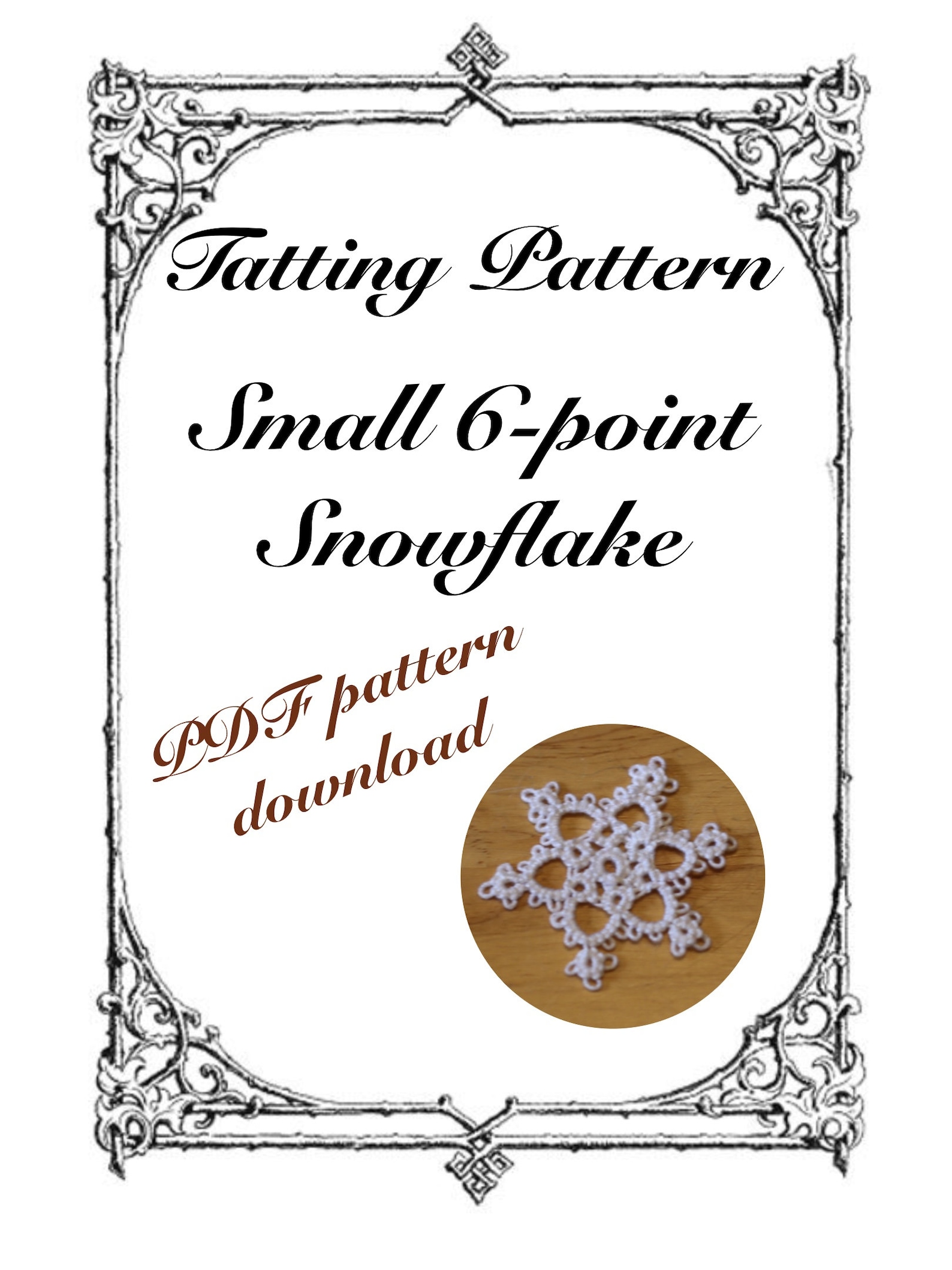 Tatting Pattern for Small 6-point Snowflake - Etsy