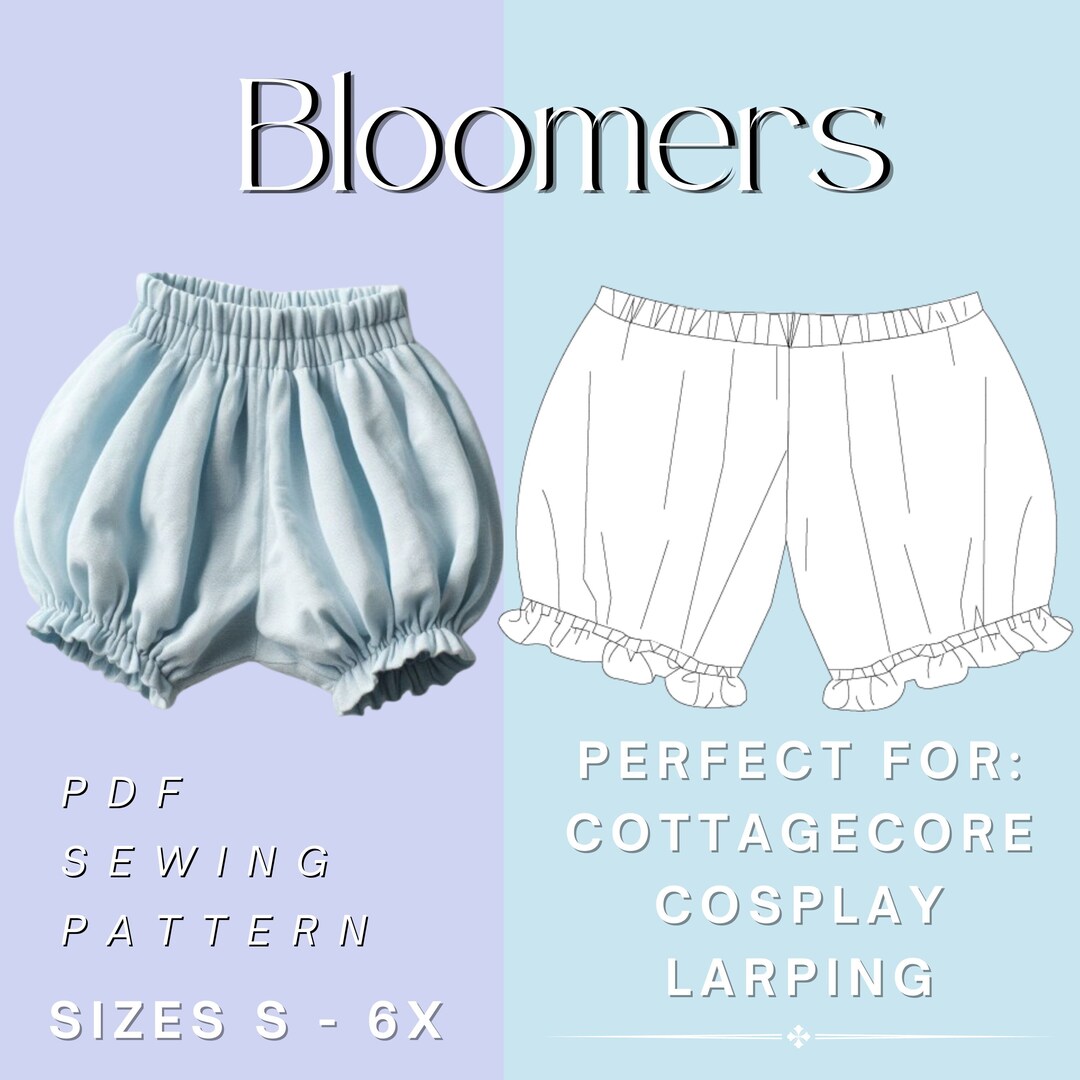 Victorian-inspired Women's Bloomer Shorts Easy Plus Size Sewing Pattern ...
