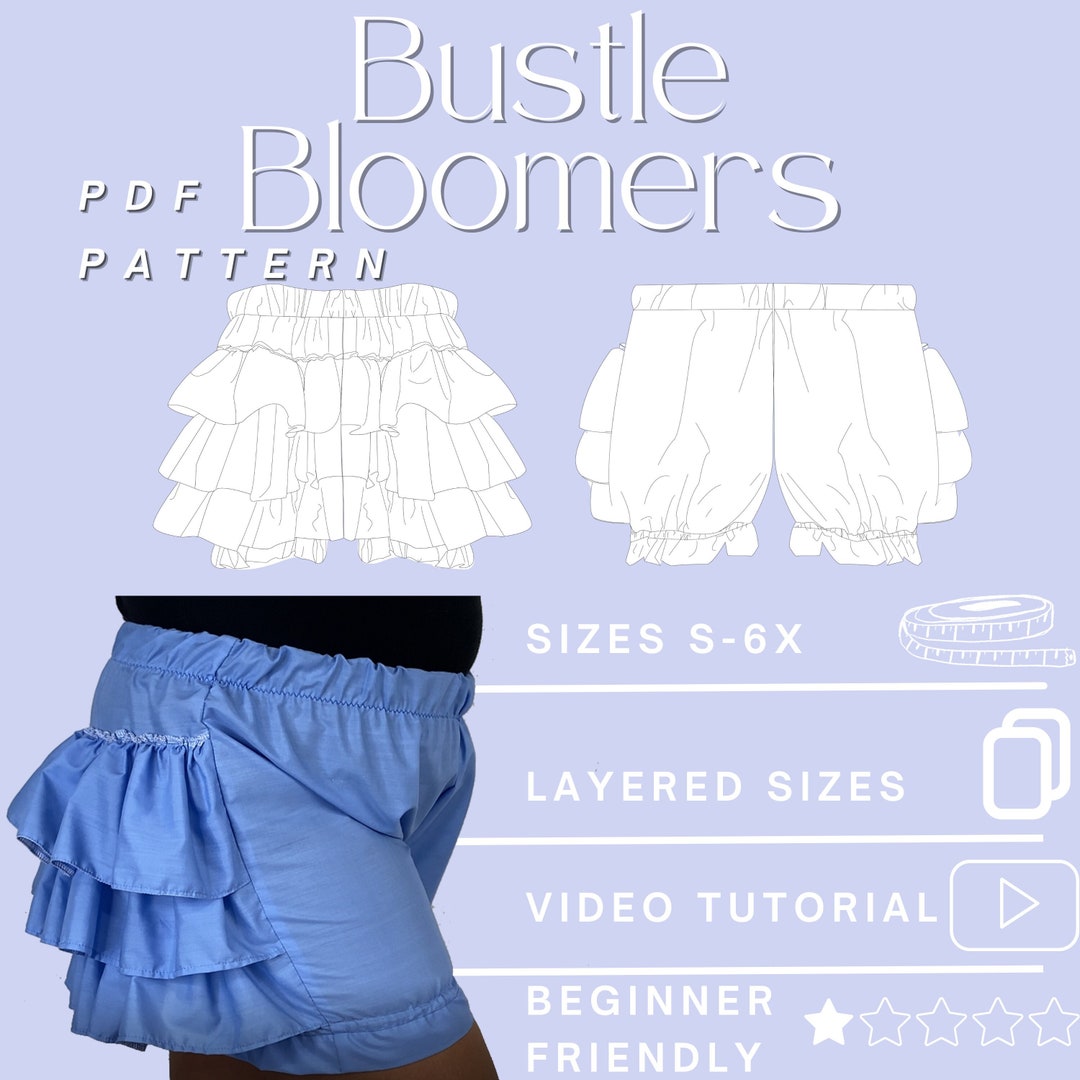 Plus Size Sewing Pattern: Women's Adult Bustle Bloomers S-6X A3, A4, A0, Letter - Etsy