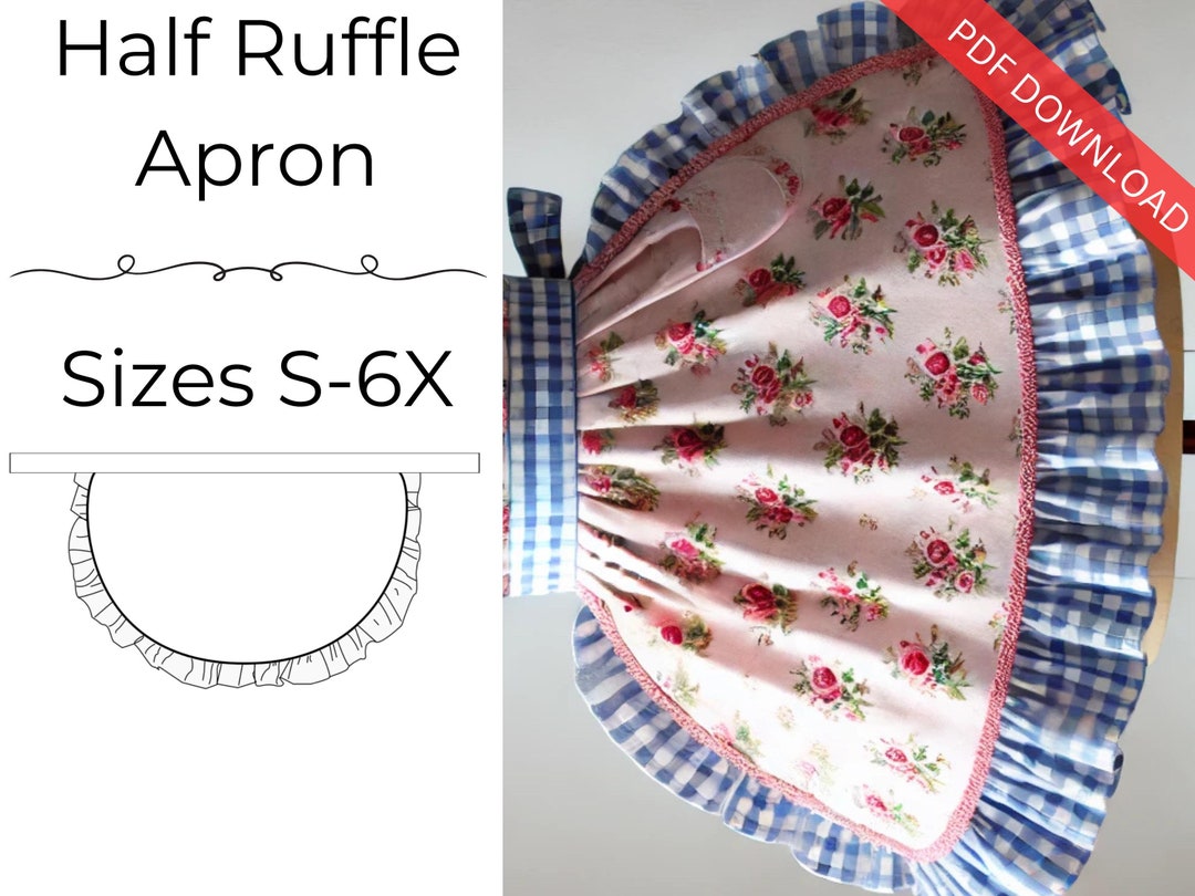 Half Apron With Ruffles Sewing Pattern Plus Size Women's Garden ...