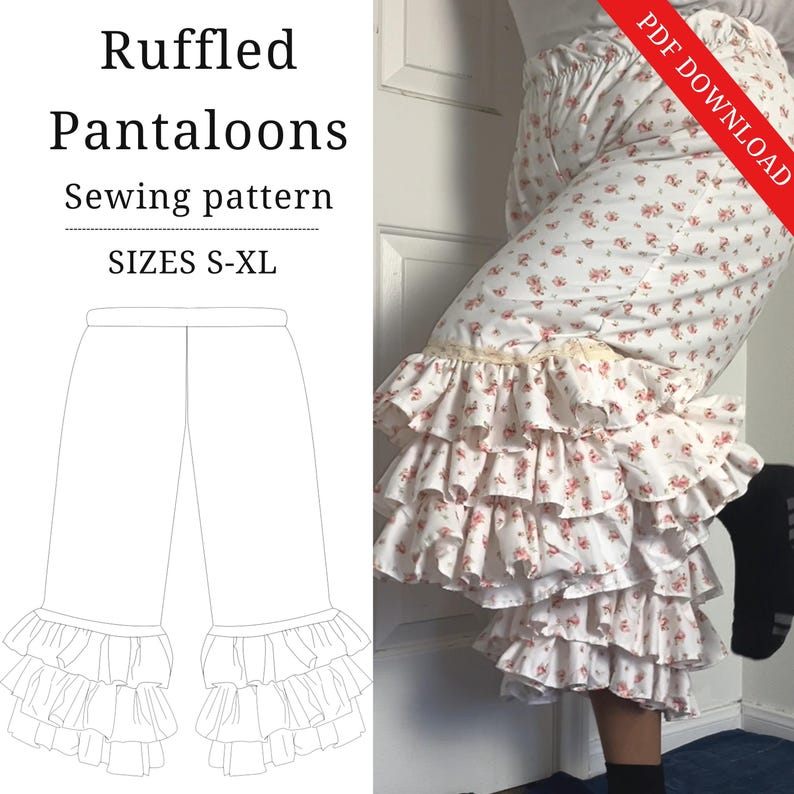 Ruffled Pantaloons Sewing Pattern: Renaissance Faire, Cottagecore (PDF ...